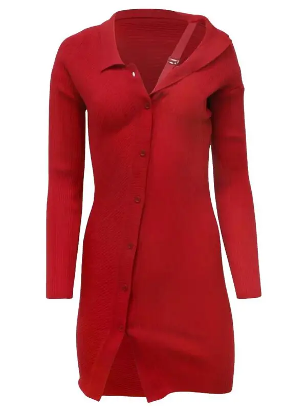 Jacquemus La Robe Maille Colin Ribbed Dress - Red