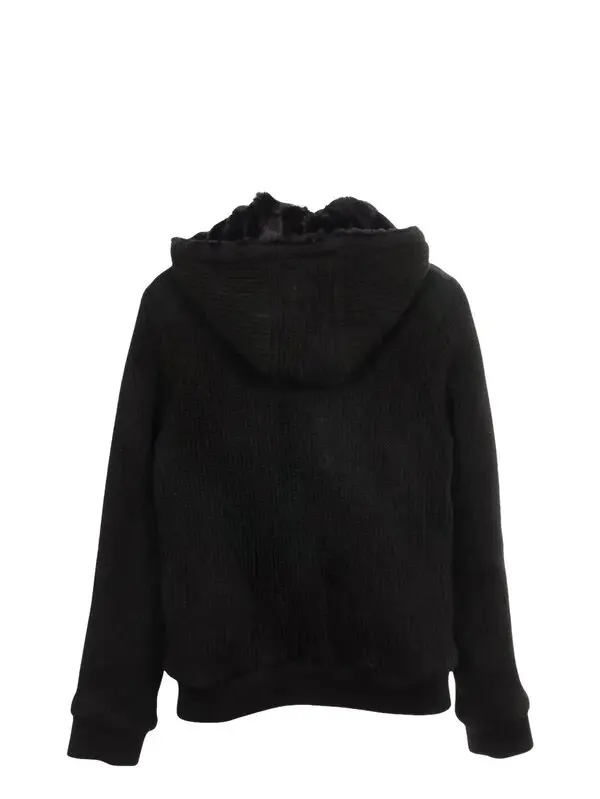 Emporio Armani 2000s Hooded Knit Jacket - Black