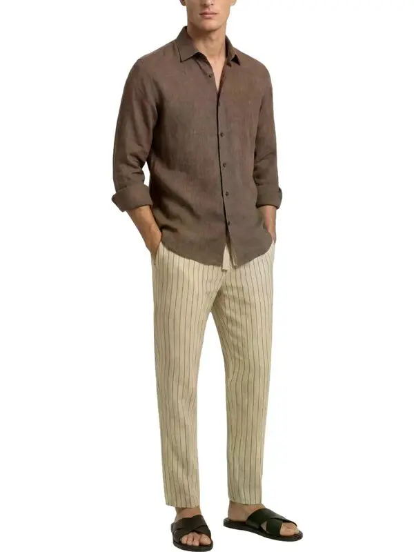 Orlebar Brown Giles Textured-linen Shirt - Brown