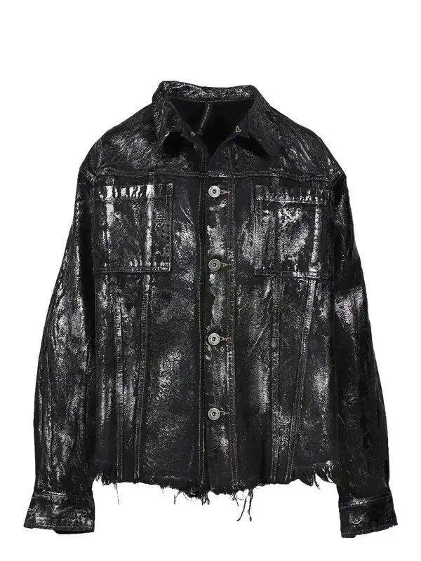 LATUI ATELIER Faded-effect Raw-cut Shirt - Black