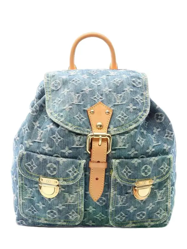 LOUIS VUITTON Monogram Denim Sac Ad Backpack - Blue