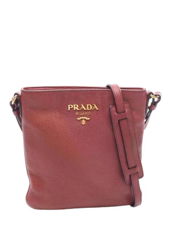 Prada Vit.daino Shoulder Bag - Red