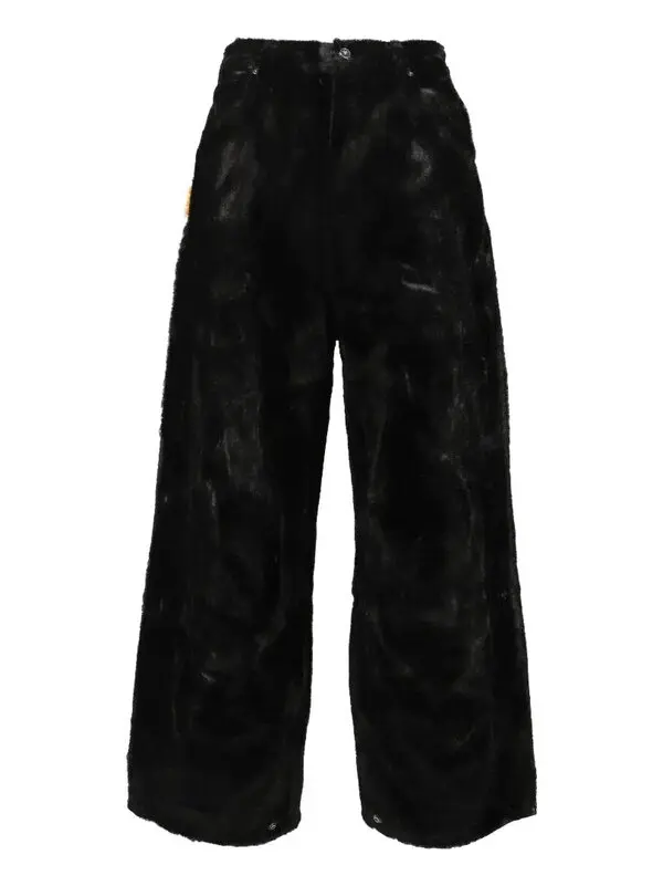 NAPA BY MARTINE ROSE Leggenda Faux-fur Flock Trousers - Black