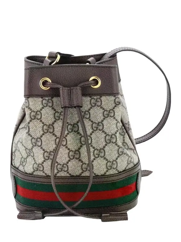 Gucci Ophidia Gg Coated Canvas Mini Bucket Bag - Brown