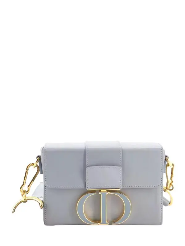 Dior 30 Montaigne Box Bag Leather Cross Body Bag - Blue