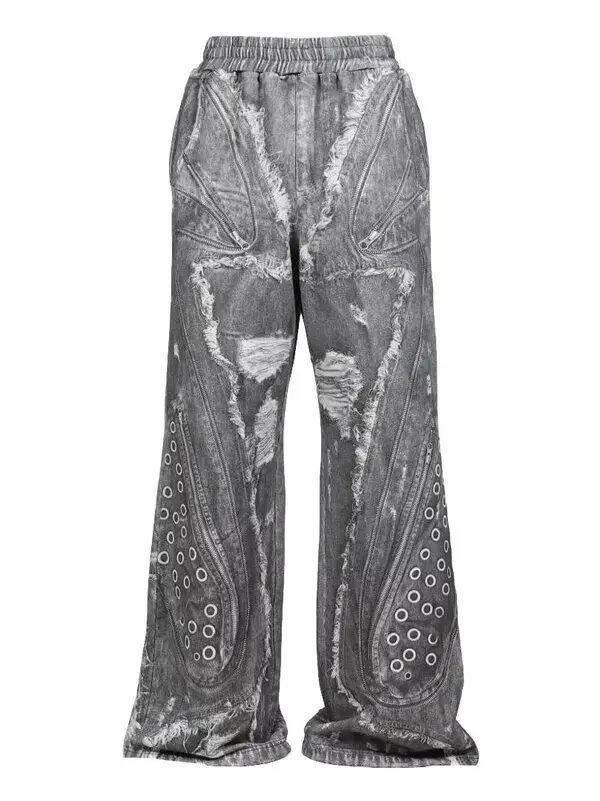 VIVAMUS Denim-print Track Pants - Grey