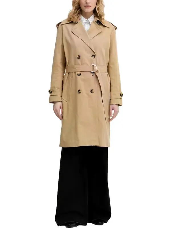 Sisley Double-breasted Belted Trench Coat - Neutrals