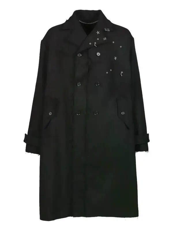 TROUBLED WATERS Lieutenant's Frayed Coat - Black