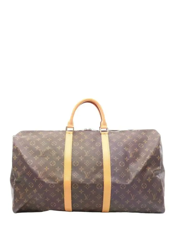 LOUIS VUITTON Monogram Keepall 55 Luggage Bag - Brown