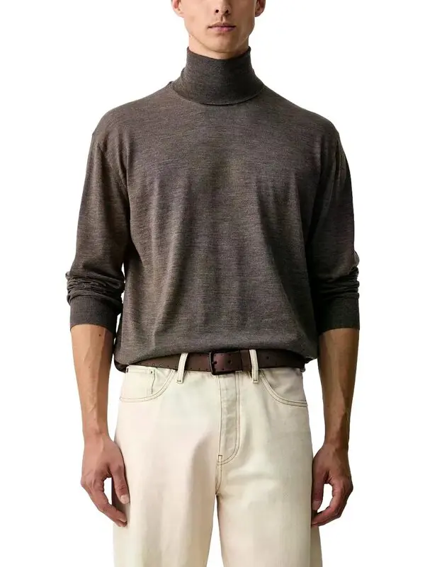 Paul & Shark Marl Effect Roll-neck Sweater - Brown