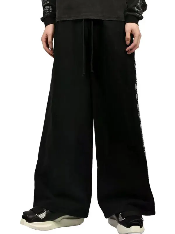 N.HOOLYWOOD Logo-tape Wide-leg Track Pants - Black