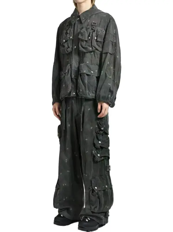 DAIRIKU Camouflage-print Hooded Jacket - Black