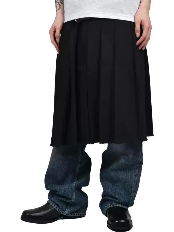 DOMENICO OREFICE Pleated Cotton Midi Skirt - Black