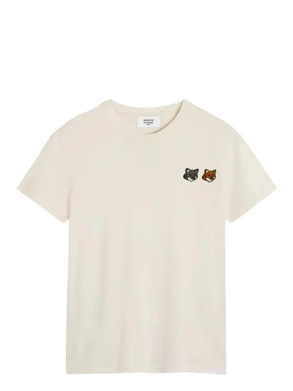 Maison Kitsuné Double Fox Head Patch T-shirt - Neutrals