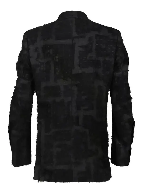 MINUS Distressed Checked Tailored Blazer - Black