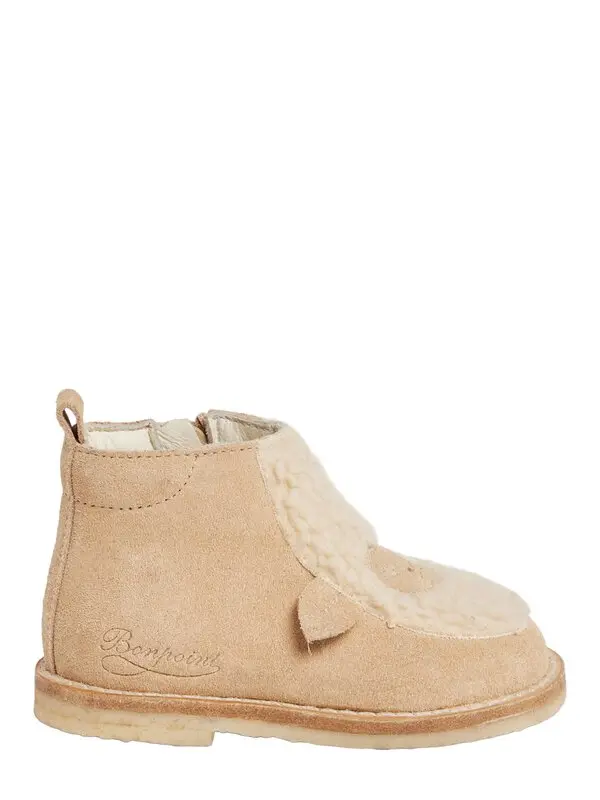 Bonpoint Suede Mike Derby Shoes - Beige