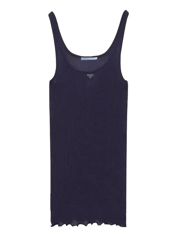 Prada Silk-knit Tank Top - Blue