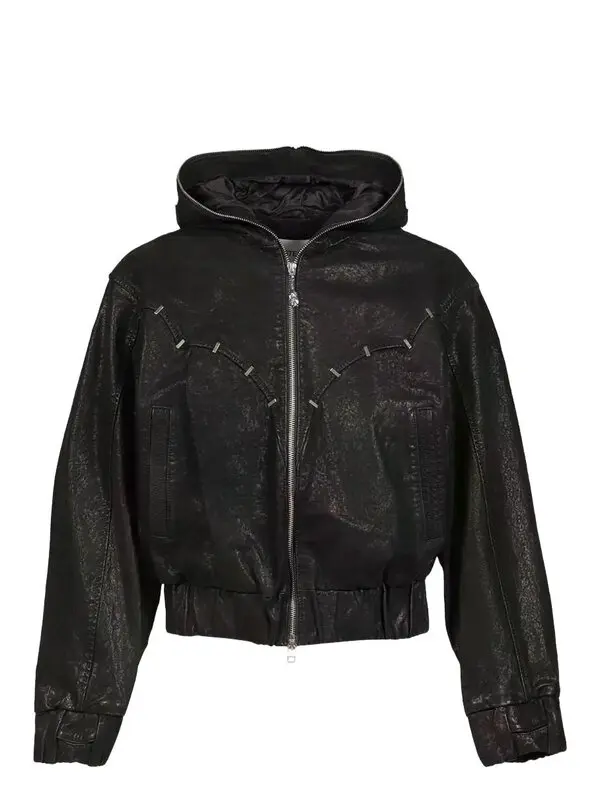 ROCKSTEADY X Jian Ye Nyx Hooded Leather Jacket - Black