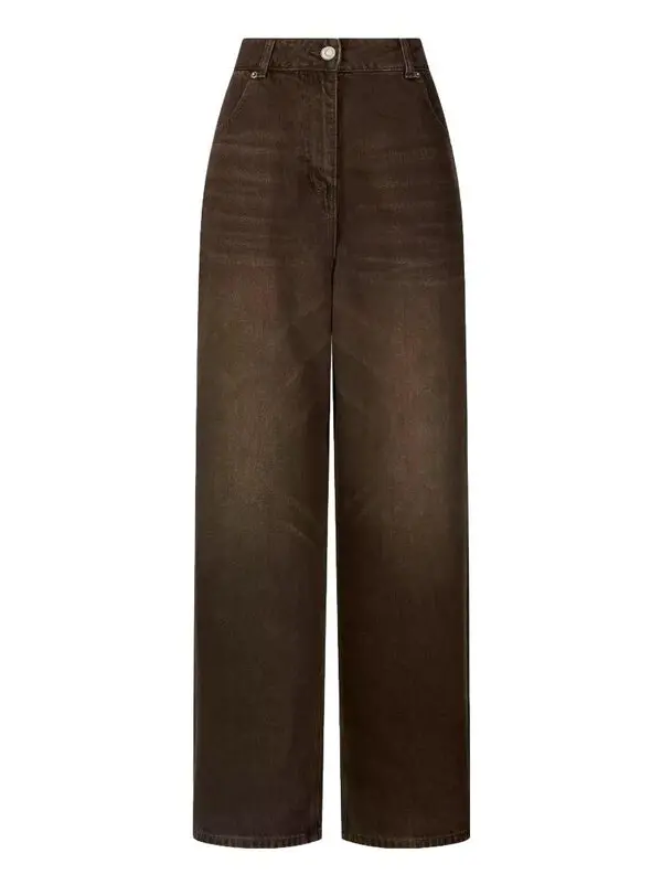 STUDIO TOMBOY Washed Wide-leg Jeans - Brown