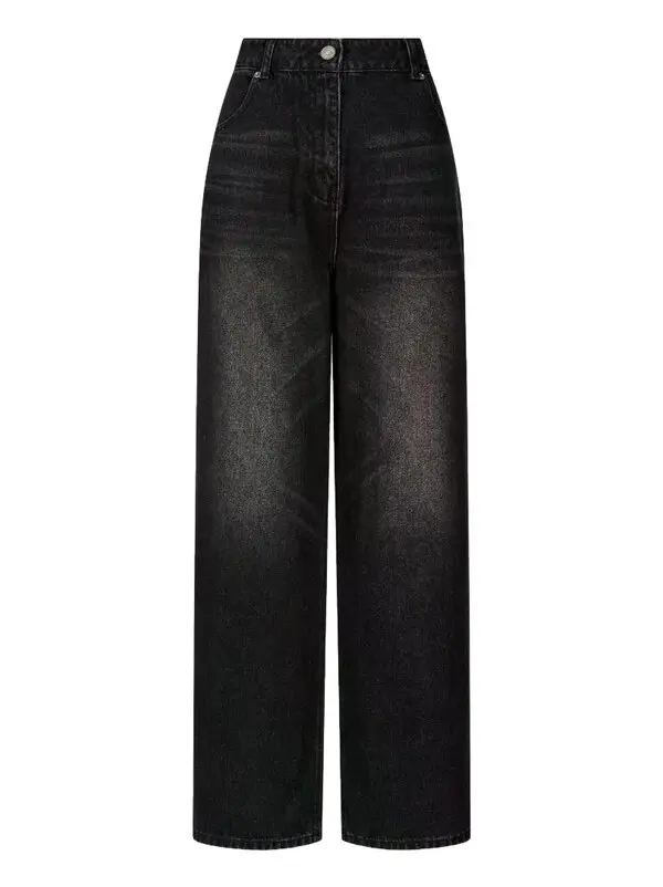 STUDIO TOMBOY Washed Wide-leg Jeans - Black