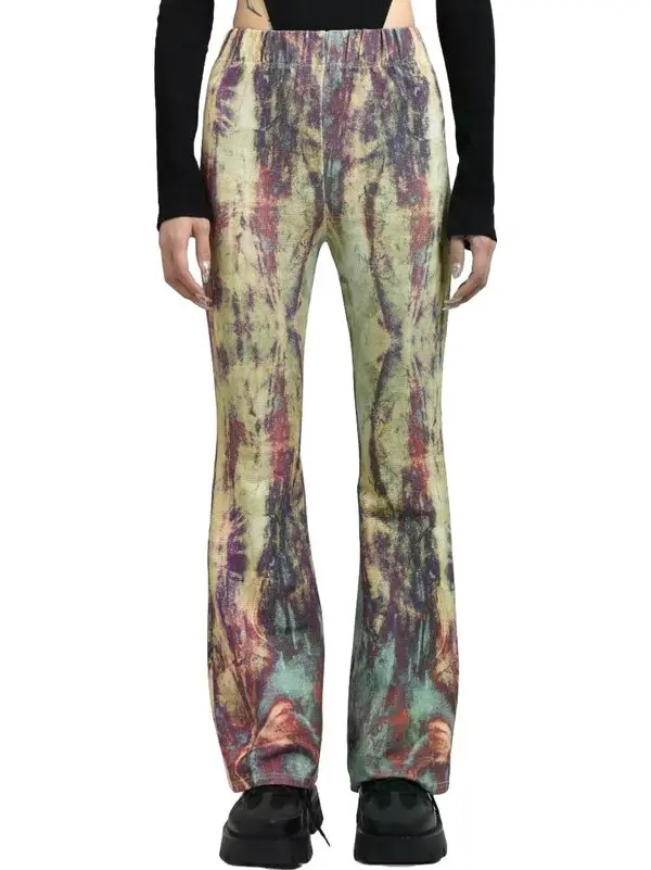 VIVAMUS Earth Tie-dye Flared Trousers - Yellow
