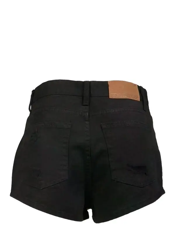 BOHEMSEO Distressed Double-pocket Mini Shorts - Black