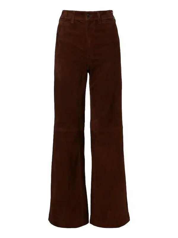 Polo Ralph Lauren Beaton Suede Flared Pants - Brown