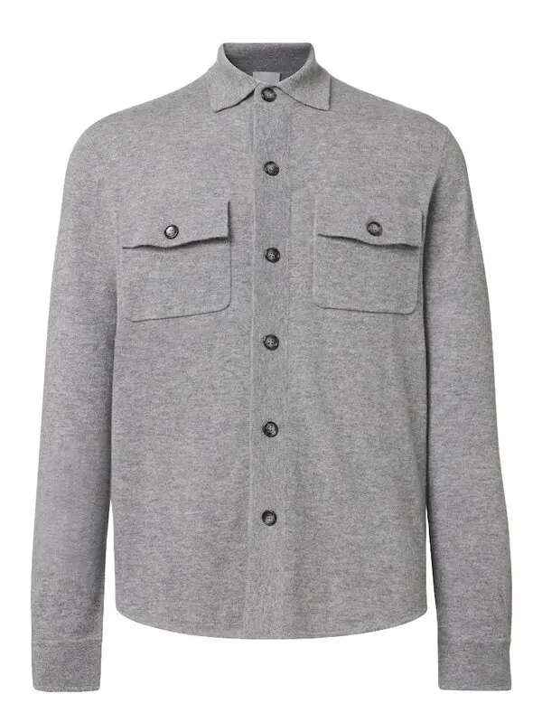 ALLUDE Knitted Wool And Cashmere Shirt - Grey