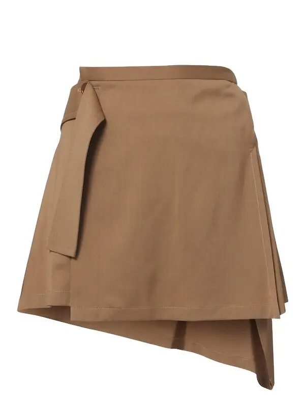 VIVIENNE WESTWOOD Meghan Asymmetric Virgin Wool Kilt - Brown