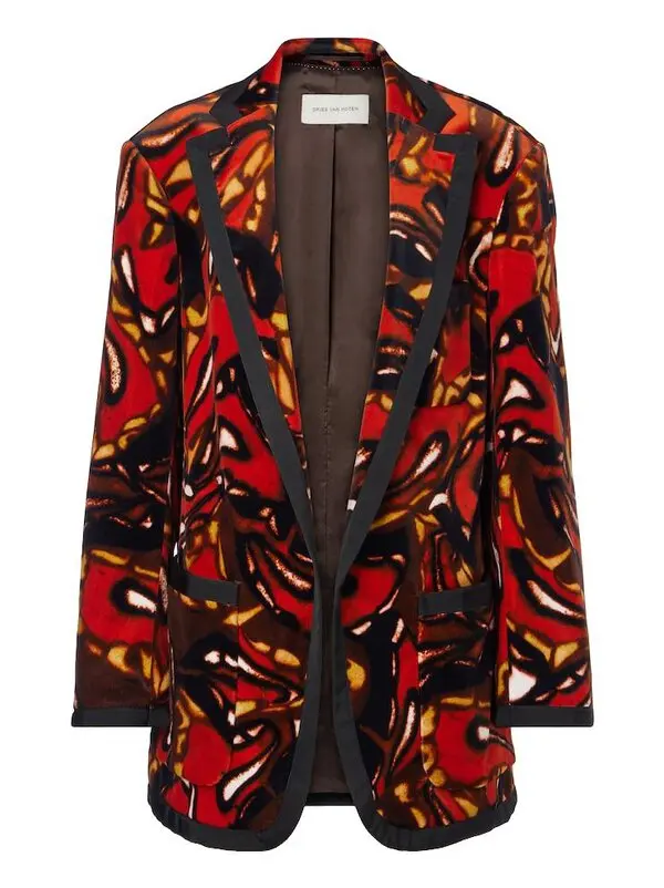 Dries Van Noten Printed Cotton-blend Blazer - Multicoloured
