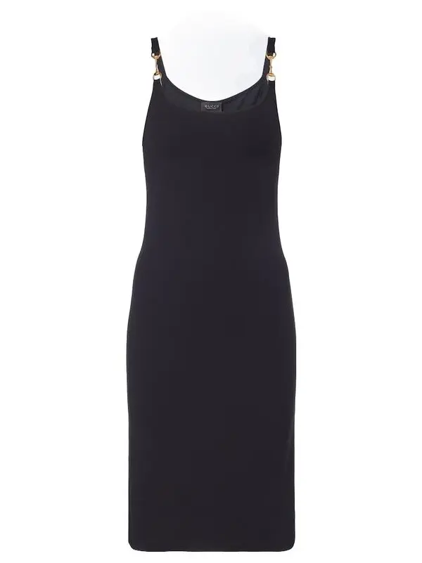 Gucci Horsebit Jersey Midi Dress - Black