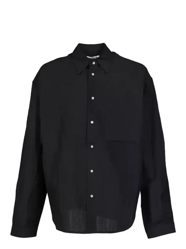 BIBLIOTHERK Patch-pocket Long-sleeve Shirt - Black