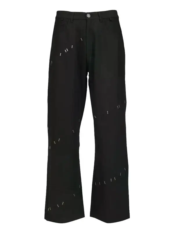 ROCKSTEADY Nail-stitched Straight-leg Trousers - Black