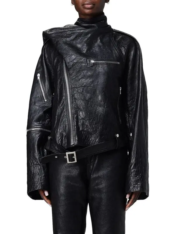 Rick Owens Leather Biker Jacket - Black