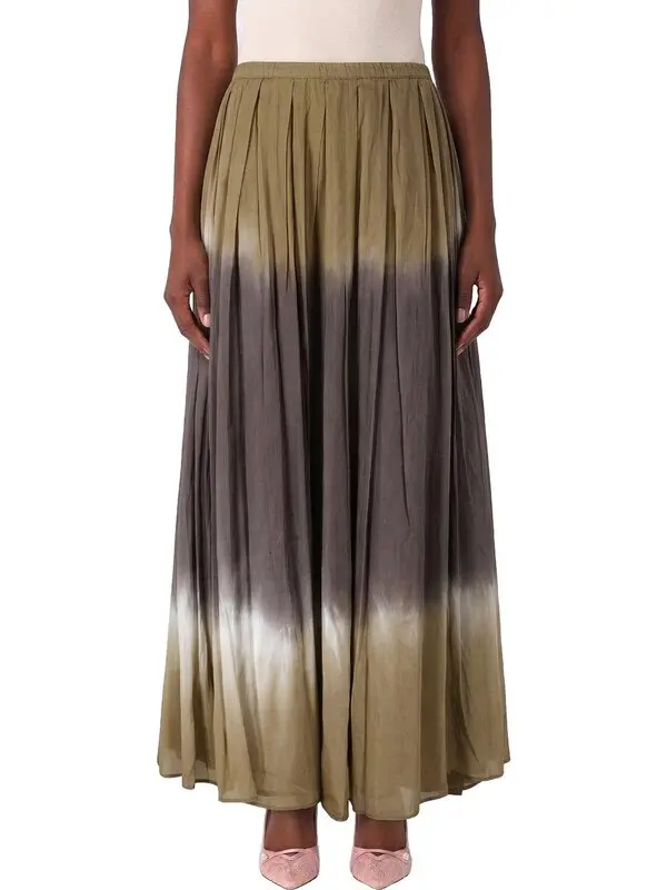 ROBERTO COLLINA Tie Dye Cotton And Silk Midi Skirt - Green