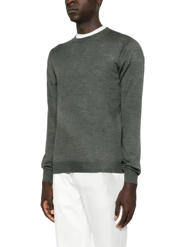 BARBA NAPOLI Crew-neck Long-sleeve Sweater - Grey