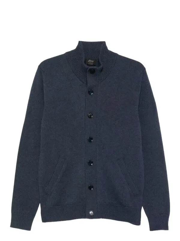 Brioni Button-up High-neck Cardigan - Blue