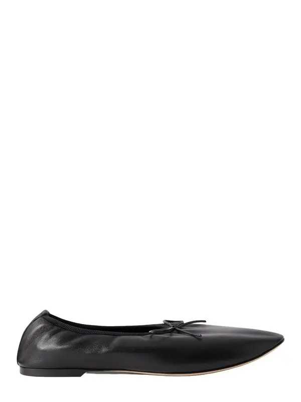 JAMIE HALLER High Vamp Leather Ballet Flats - Black
