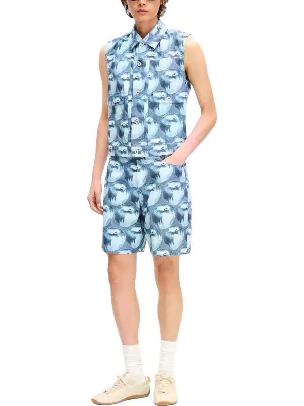 Kenzo Apple Pop Denim Vest - Blue
