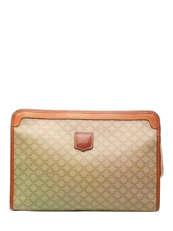 Celine Macadam Coated Canvas Clutch Bag - Neutrals