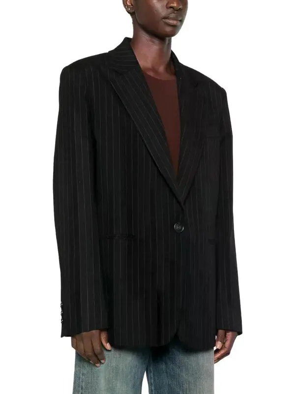 Andamane Pinstripe-pattern Blazer - Black