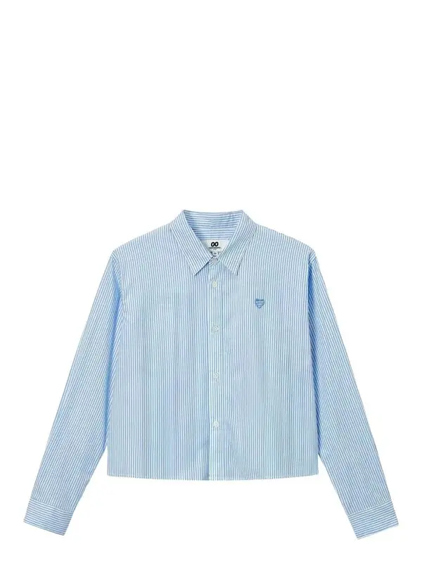 CHOCOOLATE Striped Heart-patch Shirt - Blue