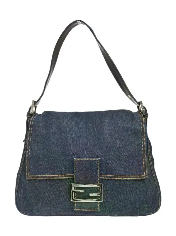 Fendi 1990-2000s Mamma Baguette Tote Bag - Blue
