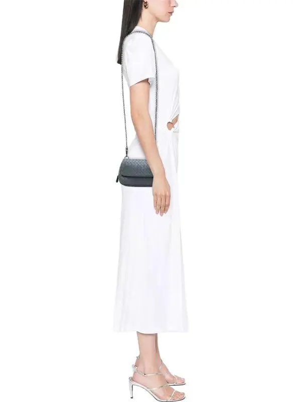 Bottega Veneta Nappa Intrecciato Expandable Chain Flap Crossbody Bag - Blue