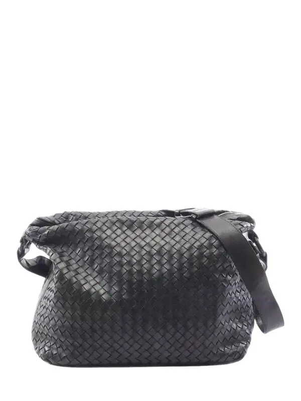 Bottega Veneta 2000s Intrecciato Shoulder Bag - Black