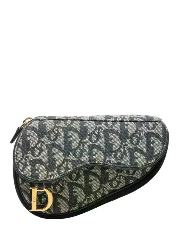 Dior Diorissimo Canvas Saddle Pouch - Blue