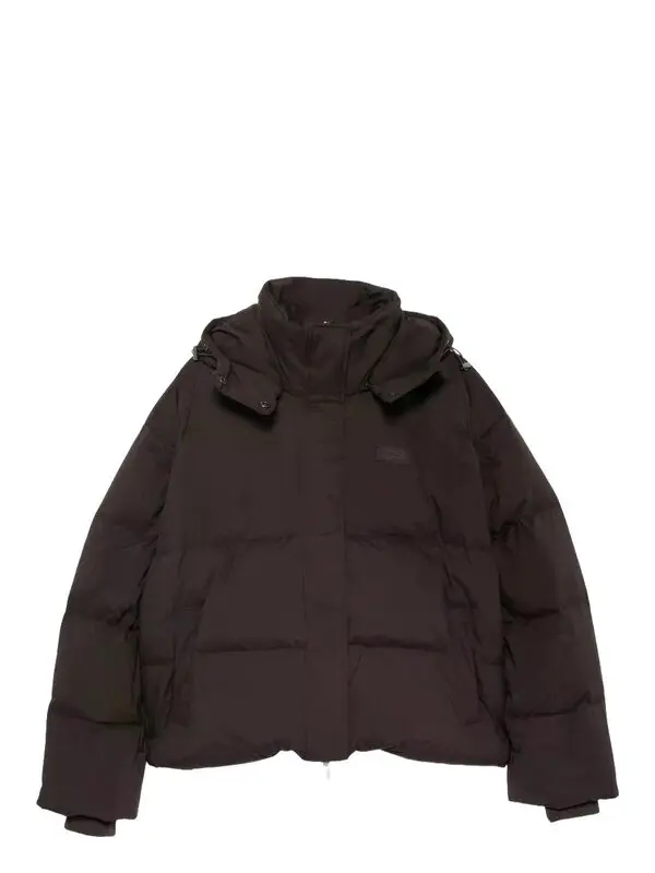 GESTUZ Quilted Hooded Puffer Jacket - Brown