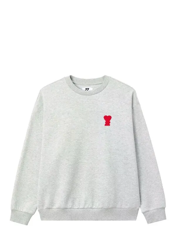 Izzue Heart-patch Sweater - Grey