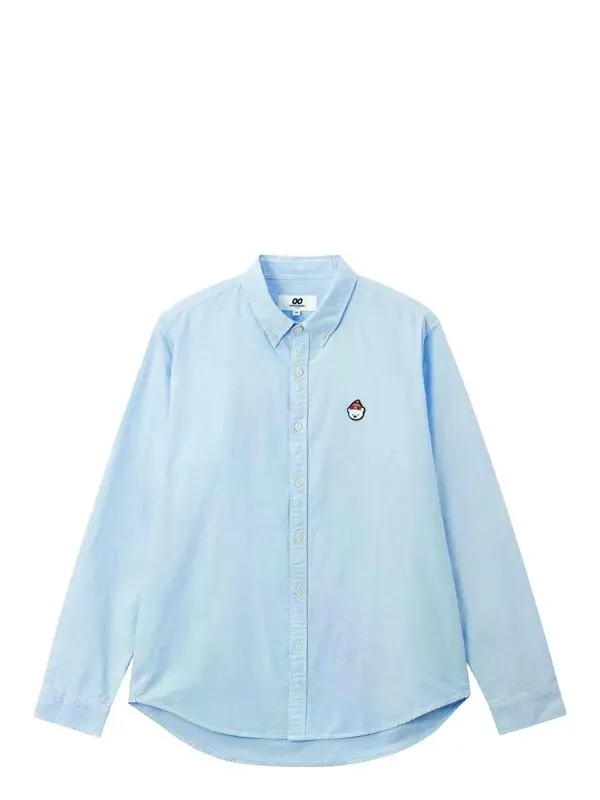 CHOCOOLATE Bear-patch Button-down Shirt - Blue