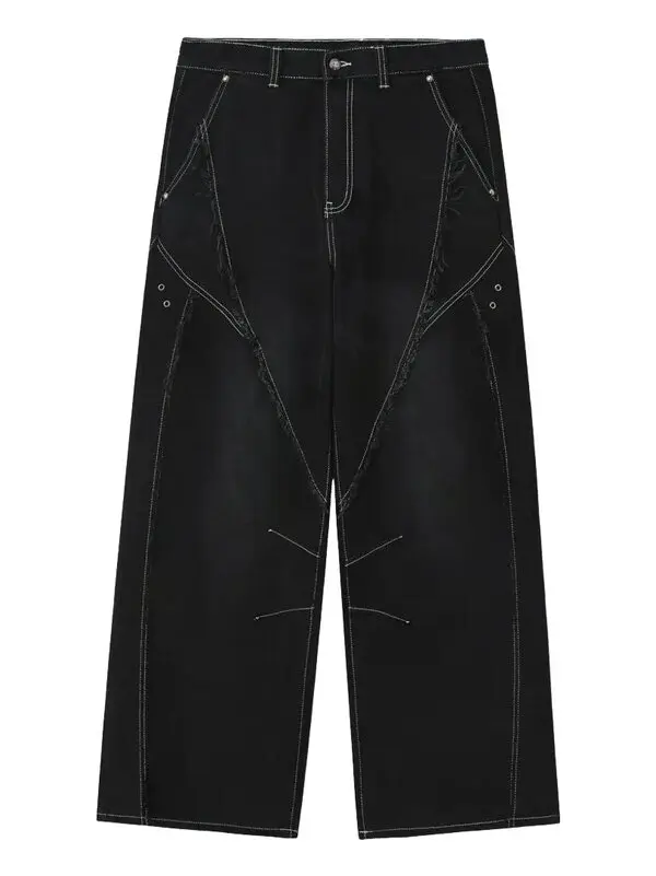 FIVE CM Raw-edge Panelled Jeans - Black